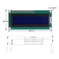 China Russian 1602A COB LCD Display Module 80x36mm ST7066 Controller 16x02 Character Screen for sale