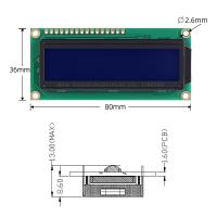 China Russian 1602B REV.C LCD Module 80x36x13mm Side Backlight Multiple Font Character Display for sale