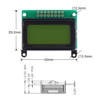 China 0802C Character LCD Display Module 40x29.2mm COB ST7066U Customizable for sale