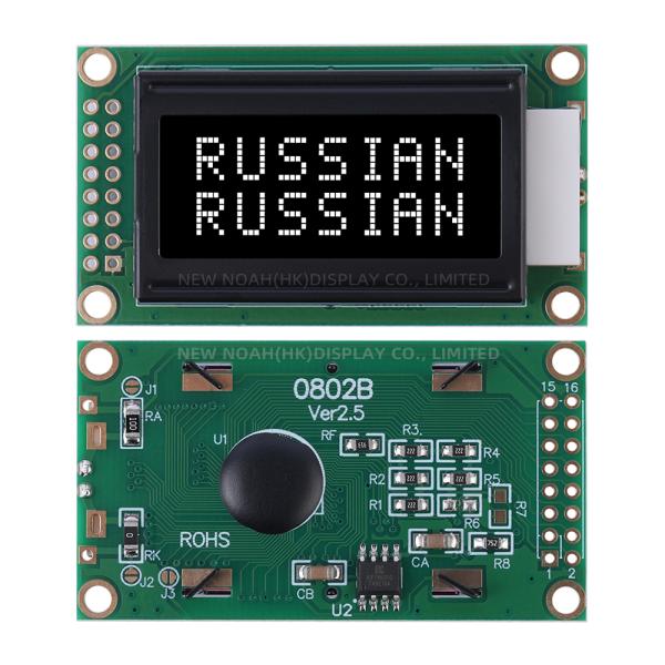Quality Russian BTN Black Film 0802B 3.3V Character LCD Module ST7066 Character LCD for sale