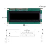 China Russian 1602A Character LCD Module 80x36mm ST7066 Controller 16x2 Display COB for sale