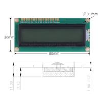 China Russian 1602A 3.3V LCD Display Module 80x36mm ST7066U Controller Customizable for sale