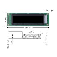 China Cyrillic 2002A Character LCD Display Module 116x37mm ST7066U Controller COB for sale