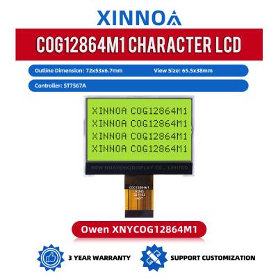 China Yellow Green Film COG12864M1 ST7567A Driver Ic 36PIN 0.5MM Spacing Serial Port 72MM*53MM 12864 LCD Screen for sale