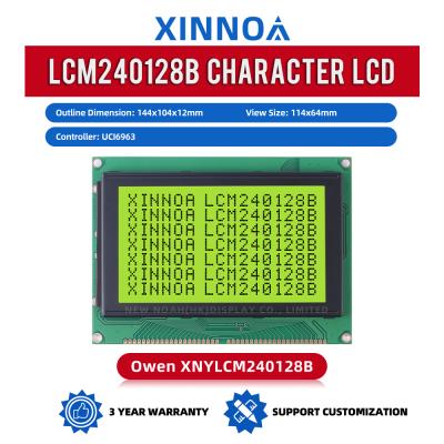 China Yellow Green Film LCM240128B Touch Panel Screen PlaStic 144X104MM LCD Display Module With for sale