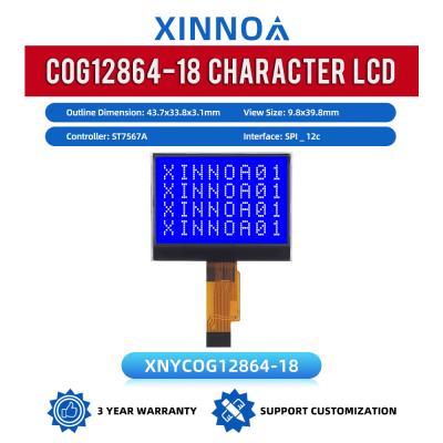 China COG12864-18 Blue Film 8Mm Lightweight Small ST7567A COG Matrix Fstn14 PIN 4-Wire SPI for sale