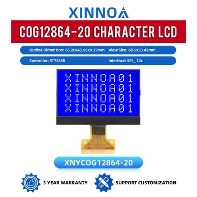 China COG12864-20 2.8-Inch Blue Monochrome Screen 30 PIN Dot Matrix COG LCD Display Module ST7565R for sale