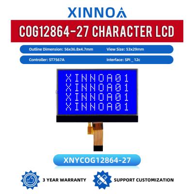 China COG12864-27 Blue Film Fstn Material Ffc Module ST7567A 12 PIN COG Matrix LCD Screen for sale