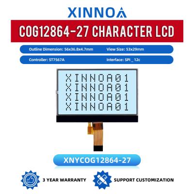 China COG12864-27 Gray Film 12 PIN Fstn Material COG Matrix LCD Screen 56X36.8Mm ST7567A for sale