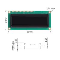 China OLED1601B 16x1 Character OLED LCD Display WS0010 Controller 66x16mm View Size Parallel Interface for sale