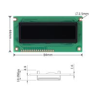 China OLED001602E 16x2 Character OLED LCD Module WS0010 Controller 66x16mm View Size -40+80C for sale