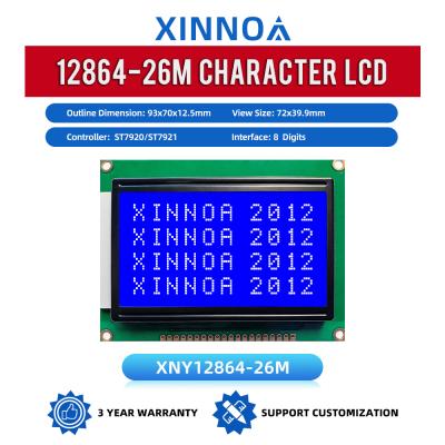 China 12864-26M Blue Screen LCM LCD Module 93*70*12.5mm Medical Instrument Equipment LCD for sale