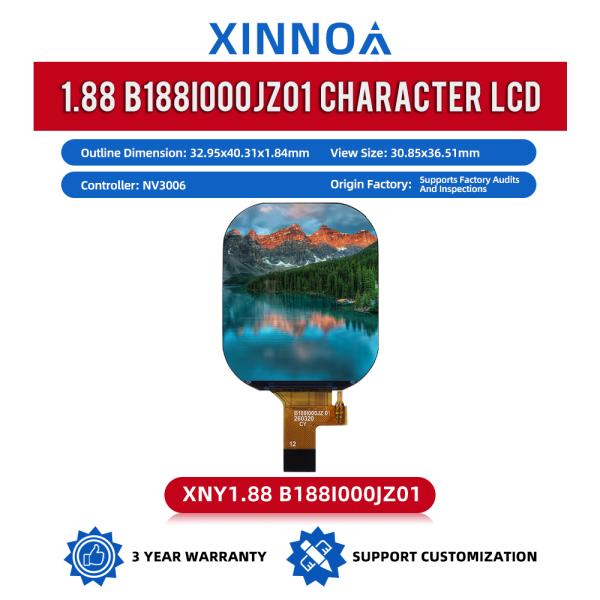 Quality B188I000JZ01 1.88 Inch Rounded Corner TFT Module NV3006, IPS Full Color Screen, Display Panel For Wearable & Instrument Application for sale