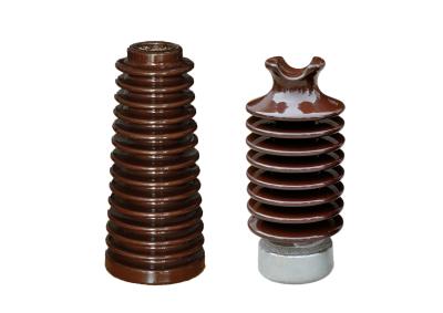 China Höhe 12.5kN Browns 381mm Porzellan-Posten-Isolatoren für Electric Power-Verteilung zu verkaufen