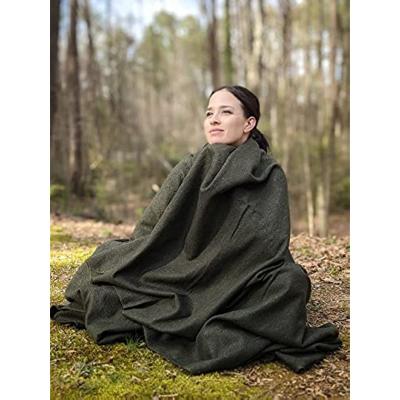 China Wholesale Soft 80% Wool Blanket Military Use Army Green for sale