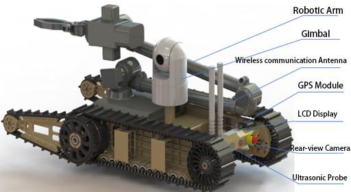 High Tech Tactical Bomb Disposal EOD Robot rechargeable lithium battery