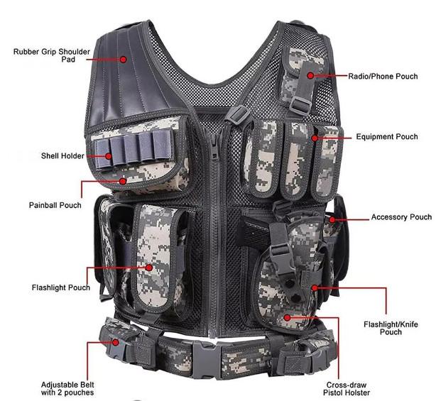 Factory OEM Custom Logo Quick Release Nylon Training Gear Harness Mounted Tactical Vest For Personal Defense Equipment
