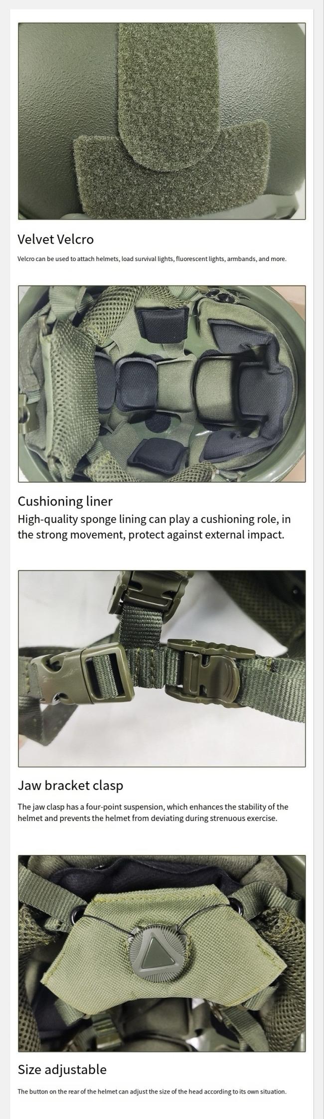 Factory FAST/MICH Level II Tactical Helmet with PE Polymer Material, NIJ 3A Ballistic Protection, and Vented Liner