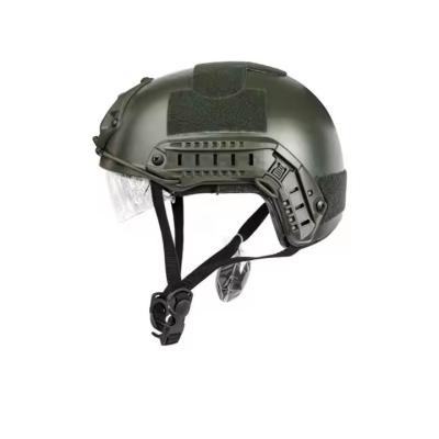 China Langlebiger schwarzer taktischer Schutzhelm mit Glas für taktisches Training zu verkaufen