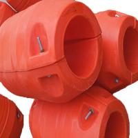 China Corrosion Resistant HDPE Dredge Pipe Float 500mm OD 800mm Length for Offshore Pipe Laying for sale