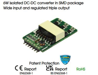 China 6W de automobiel Geïsoleerd die Convertor van gelijkstroom gelijkstroom in SMD-Pakket Brede Input wordt geregeld Te koop