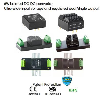Cina Tensione in ingresso ultra ampia ferroviaria isolata del modulo 2.25k VCC del convertitore di CC di CC 6W in vendita