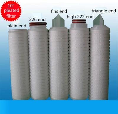 China 10 inch micron pp pleated filter cartridge water filter  cartidge for sale