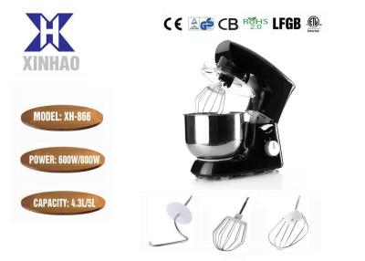China 600W 4.3L Dough Mixer Machine , Stainless Steel Egg Whisk With Full Black for sale
