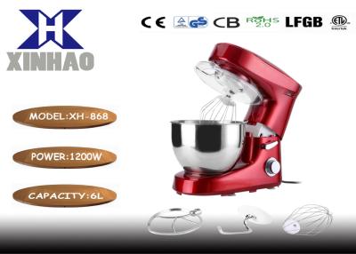 China 1200 Watt 6L Kitchen Stand Mixer With Dough Hook , Egg Whisk , Mixing Beater for sale