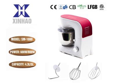 China Household Red Top Cover Food Stand Mixers 800W with Injection White Body for sale