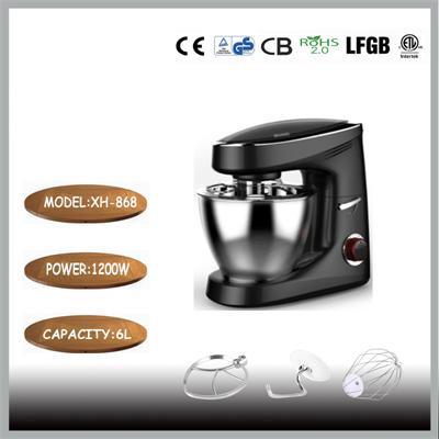 China Polishing And Brushed Mixing Bowl Kitchen Stand Mixer 1200 Watt AC Motor 6 Liters for sale