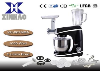 China 5 Liters Stainless Steel Bowl Cake Stand Mixers And 1.5 Liters Glass Jar for sale