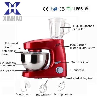 China Spray Red 1.5 L Home Used Stand Mixer With Blender For Bakery / Cookies / Cakes for sale