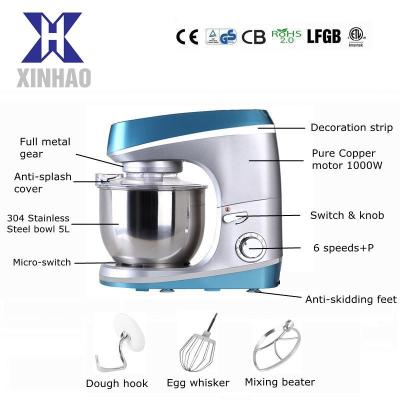 China Mazda Appearance Planetary Stand Mixer , 5 Liters Mixing Bowl Cake Mixer Machine for sale