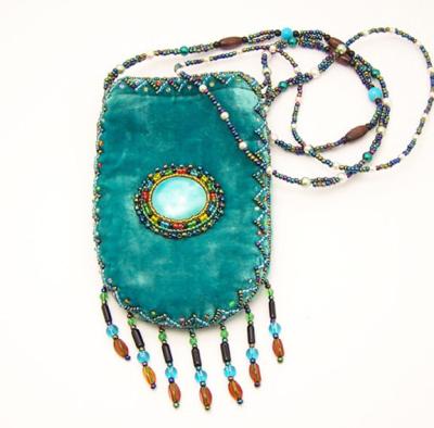 China Factory wholesale Vintage Velvet Beaded Cross Body Bag, Hand Made Beaded Velvet Coin Purse, for sale