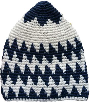 China Factory Wholesale Stretchy Zigzag Knit Cotton Kufi Beanie Hat, Fish Net Jamaican Knit Kufi Cap, Knitted Kufi Hats for sale