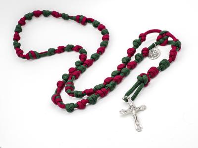 China Factory wholesale Paracord Military Rosary, paracord necklace prayer beads, Knotted Rosary Bracelet 550 Paracord Rosary for sale