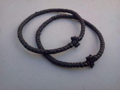 China Orthodox Bracelet, Handmade Komboskini, Knots Prayer Rope, Black Satin Cord, Chotki, Komposkini with Black Cross factory for sale