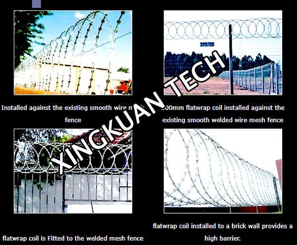 Ribbon Razor Wire Flat Wrap Coils for secure safe Non Flanged Wire Reinforced 8