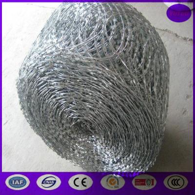 China 450mm 500mm coil razor barbed wire /BTO - 22 CBT - 65 concertina razor barbed wire/10m 8kg for sale