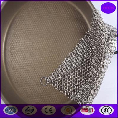 limpiador del depurador de Chainmail del acero inoxidable del arrabio del cepillo del pote de la cocina de la pulgada 6X8 de China