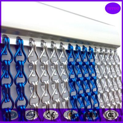 China Silver & Blue Color Alternating Aluminum Chain Link Curtain ( china factory -top quality ) for sale