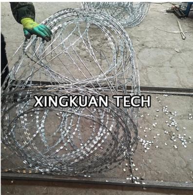 China BTO-22 Razor Barbed Wire Hot Dipped Galvanized 600mm 900mm Coil diameter in panel for sale