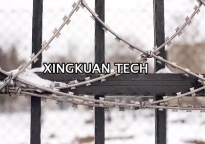 China BTO-10 hot dipped gal flat wrap razor wire in panel used on fence top for sale