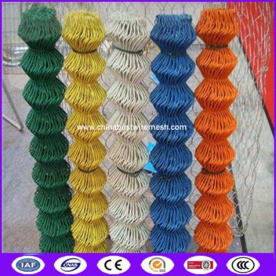 China Yellow color PVC coating 70x70mm-9gauge chain wire mesh for Playing Fields for sale