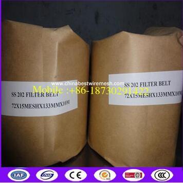 China 18X160 mesh 130mm width x 10m length reverse dutch weave filter screen belt for sale