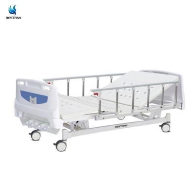 China Low Maintenance Manual Adjustable Hospital Bed 5 Function 4 Crank Patient Care Bed for sale