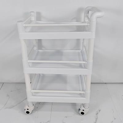 China Carrello medico modulare a 3 ripiani con sponde di sicurezza Carrello in plastica facile da montare for sale