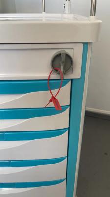 중국 일회용 잠금 기능이 있는 고급 응급 카트, 넉넉한 수납 공간, 제세동기 플랫폼, 산소/IV 준비 판매용