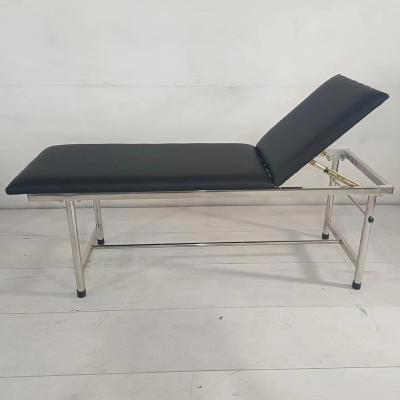 China Professional Stainless Steel Examination Couch With Adjustable Headrest & Integrated Paper Dispenser for sale